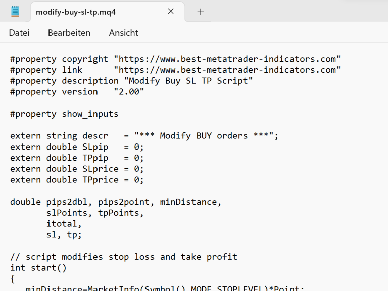 Modify Stop Loss Or Take Profit Custom Script ⋆ Top Mt4 Indicators