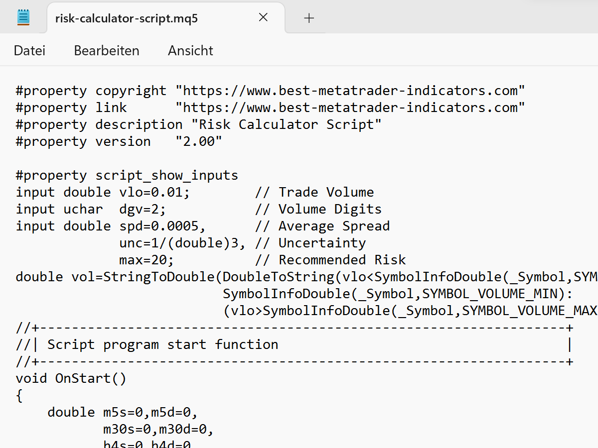 Risk Calculator Custom Script ⋆ Top Mt5 Indicators Mq5 Or Ex5 ⋆